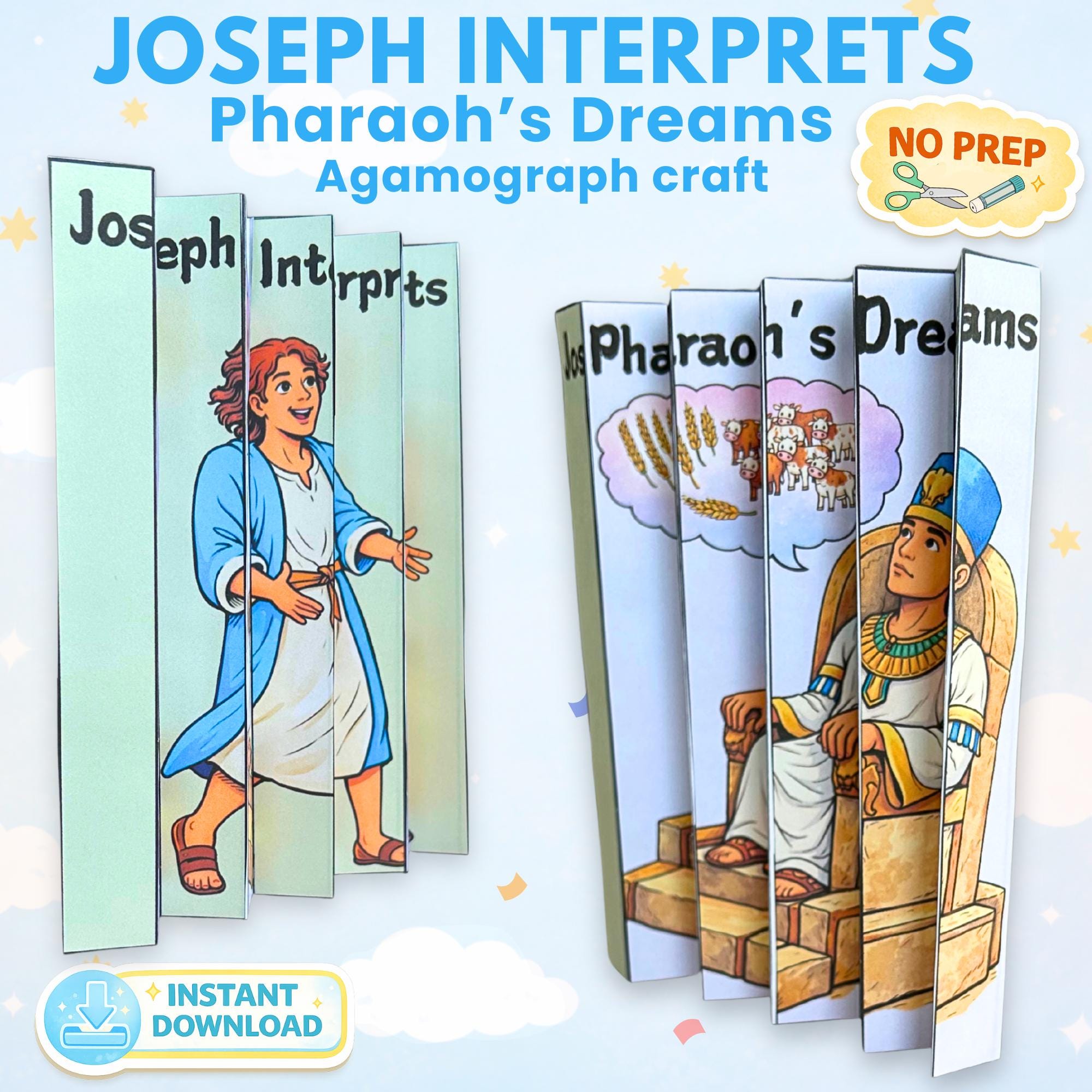 Joseph Interprets Pharaoh’s Dreams Craft | Genesis 41 Bible Agamograph ...
