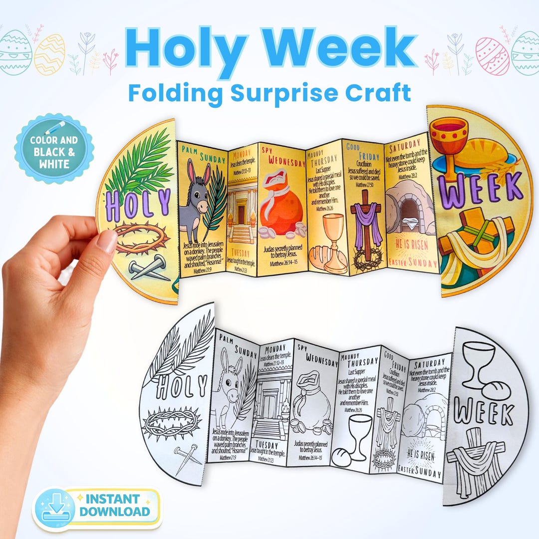 Holy Week Bible Craft | Sunday School & Homeschool Easter Story Folding ...