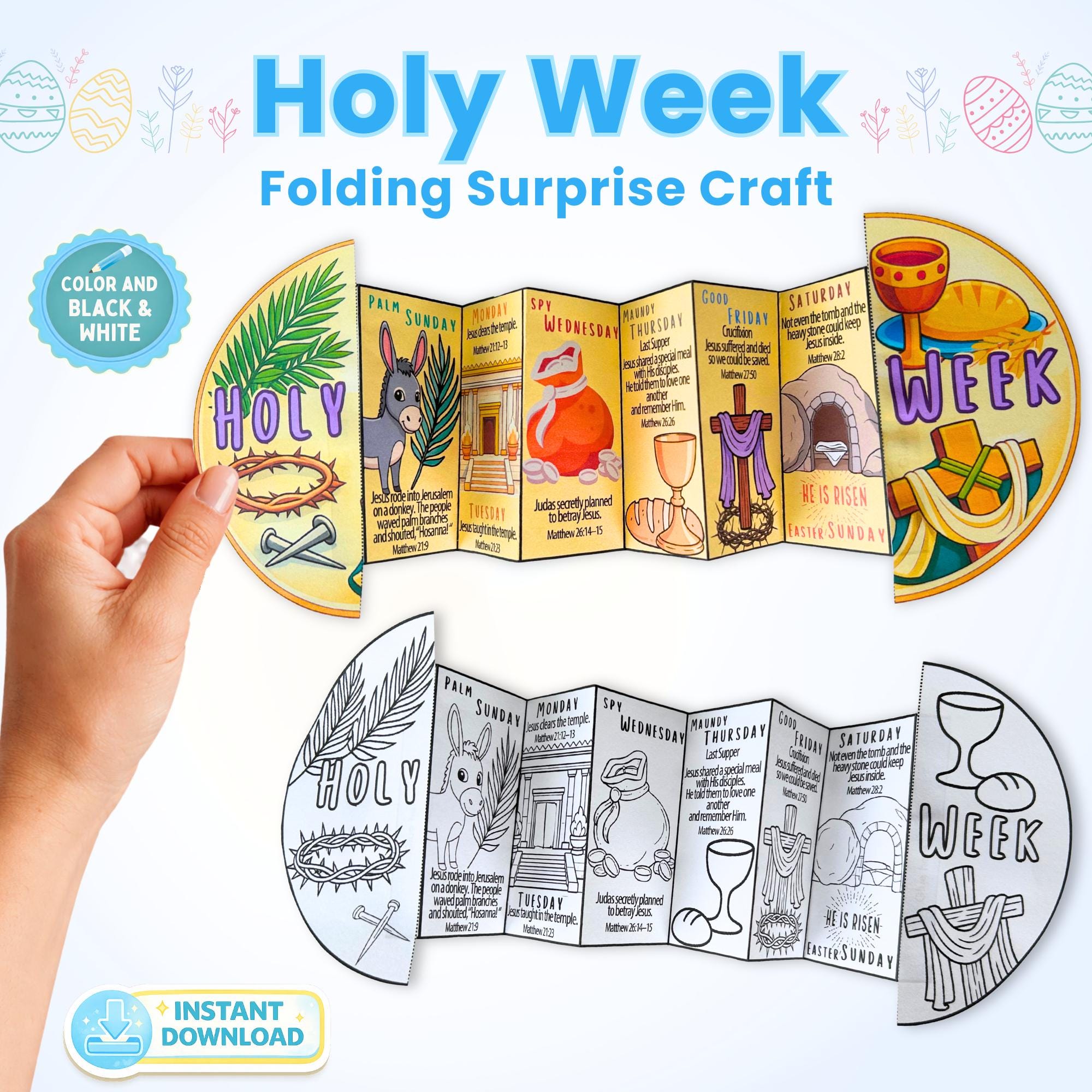 Holy Week Bible Craft | Sunday School & Homeschool Easter Story Folding ...