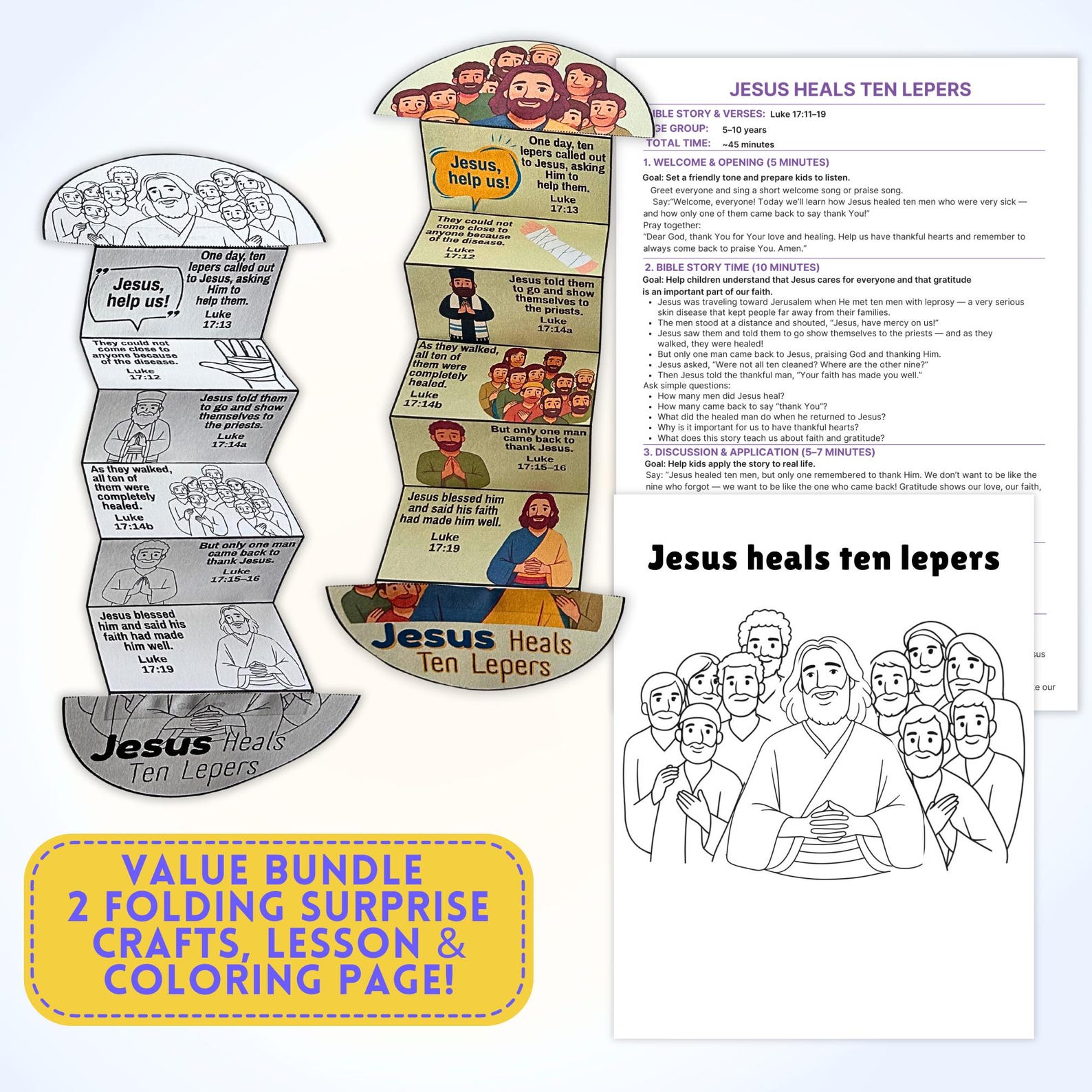 Jesus Heals Ten Lepers Craft | Printable Sunday School Lesson (PDF) - Etsy