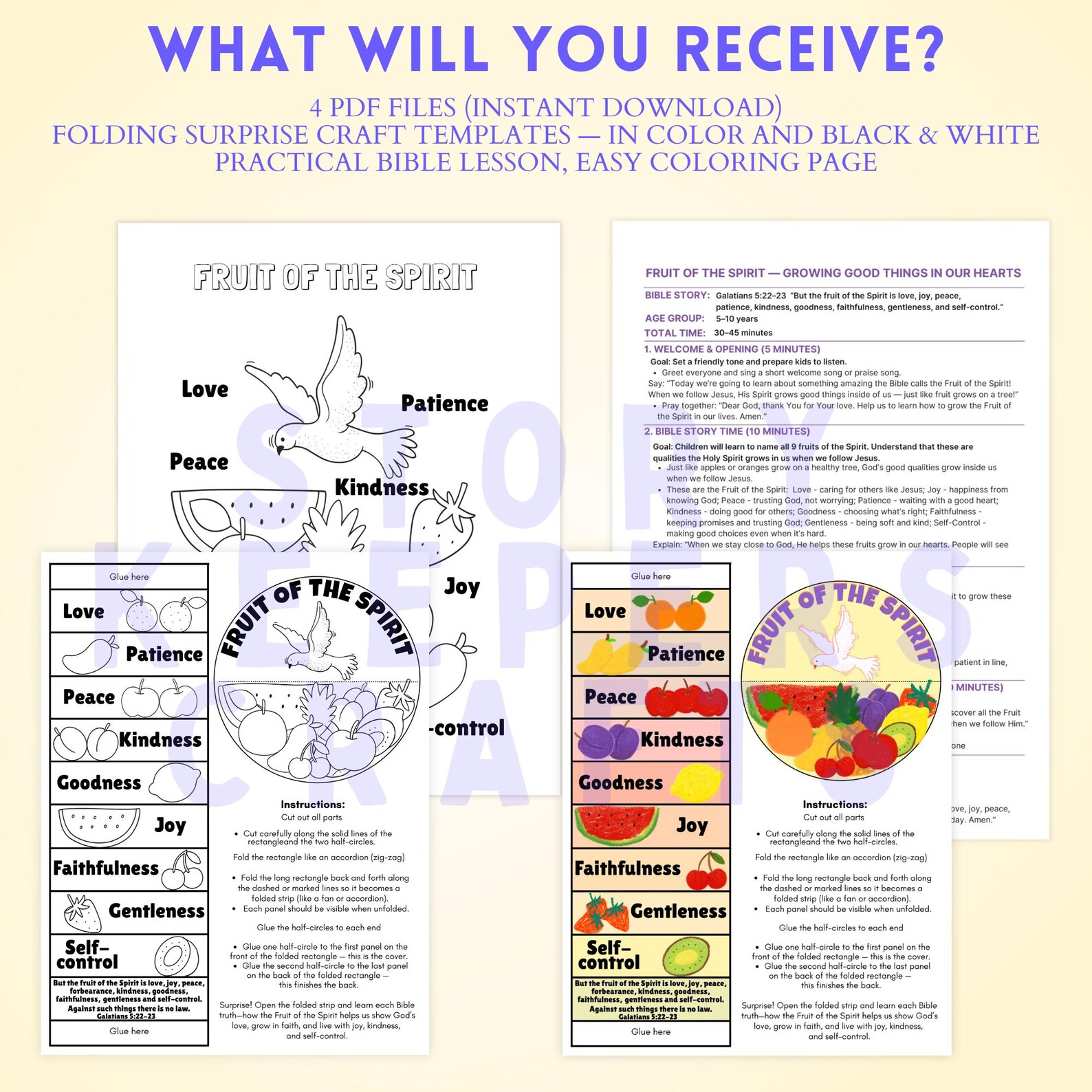 Fruit of the Spirit Craft | Sunday School Bible Lesson & Coloring Page ...