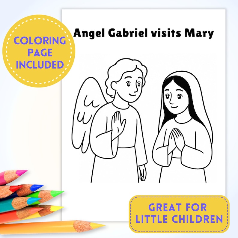 Angel Gabriel Visits Mary Craft, Annunciation Sunday School Lesson (PDF ...