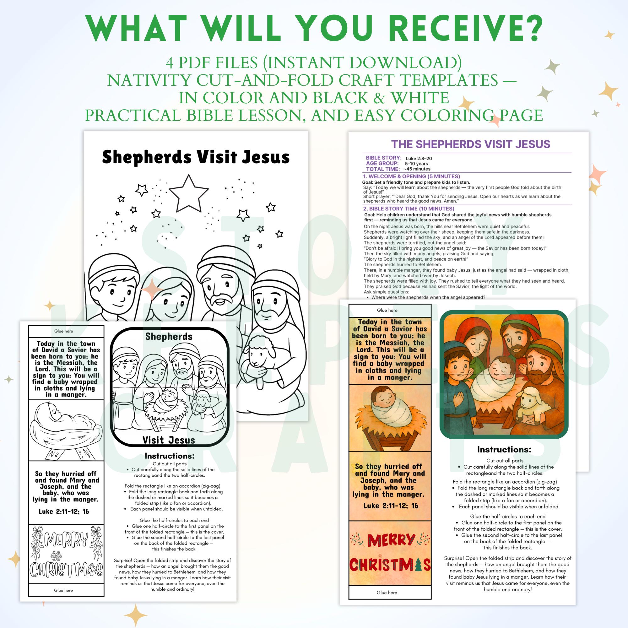 Shepherds Visit Jesus Christmas Craft | Sunday School Nativity Activity ...