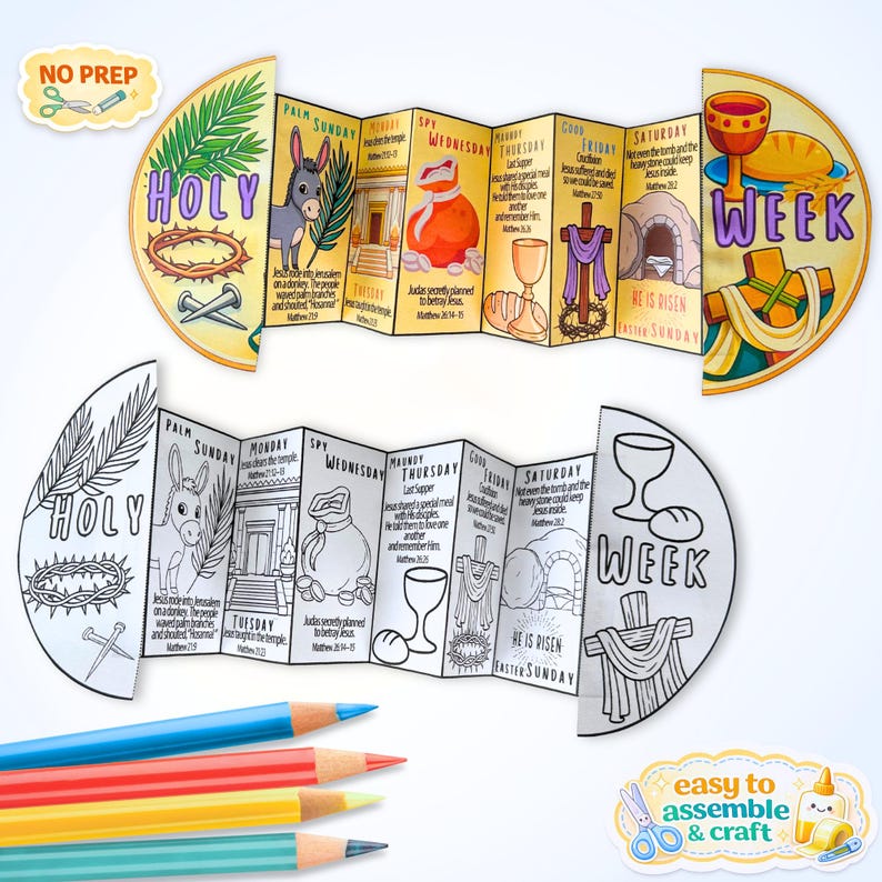 Holy Week Bible Craft | Sunday School & Homeschool Easter Story Folding ...