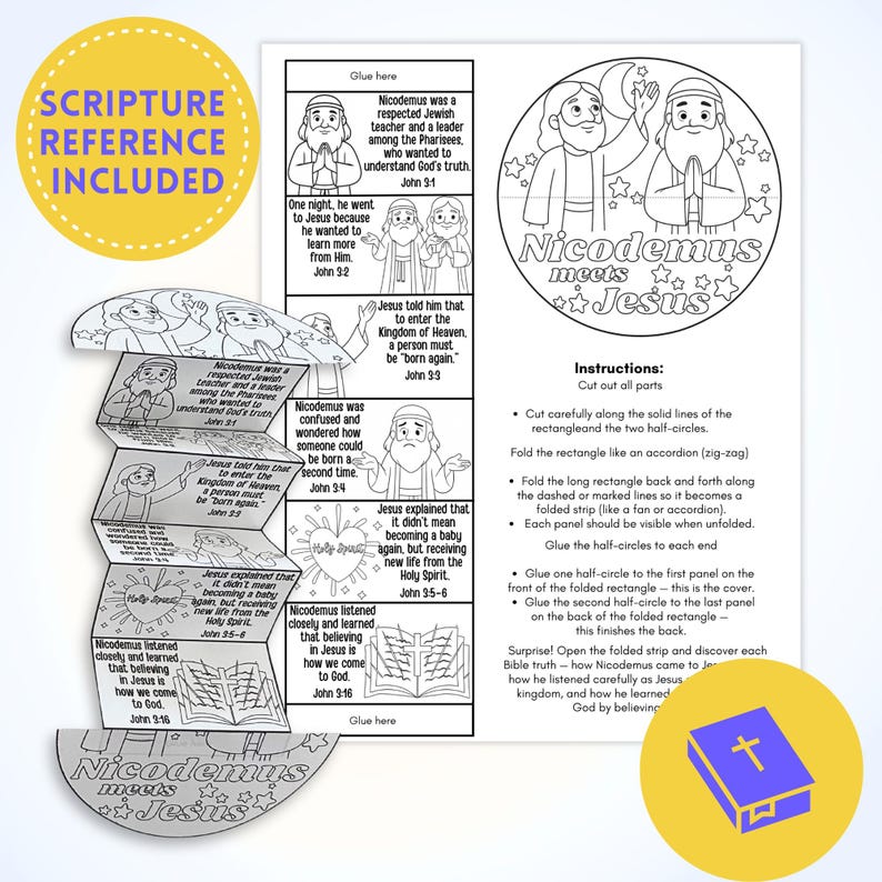Nicodemus Meets Jesus Craft | Sunday School Bible Lesson & Coloring ...