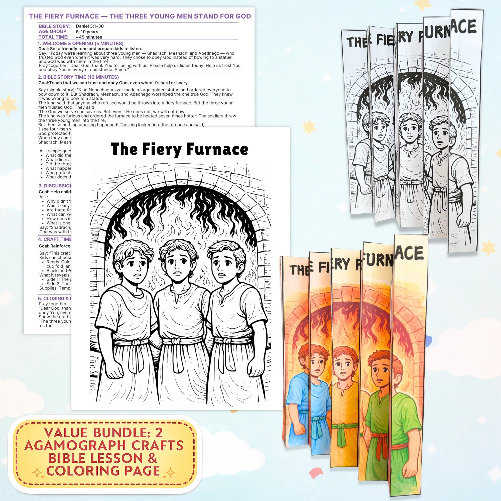 Shadrach, Meshach, and Abednego in the Fiery Furnace Bible Craft ...