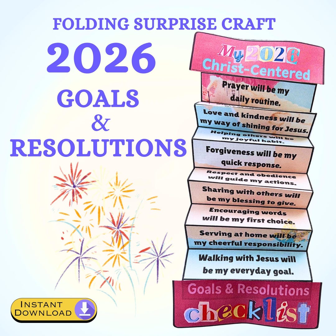 Printable New Year Kids Craft | Resolutions and Grow-in-faith Lesson ...