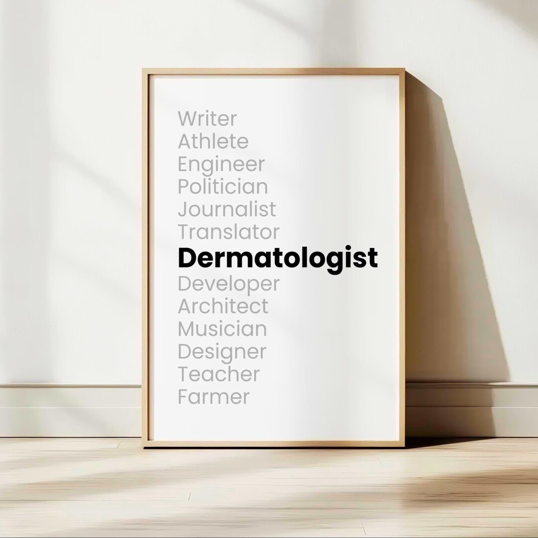 Dermatologist Print, Medical Student Graduation Gift, Doctor Wall ...