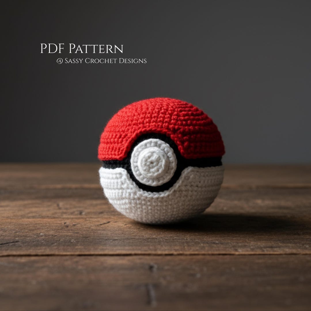 Pokeball Crochet Pattern | DIY Pokeball Crochet | Digital PDF Beginner ...