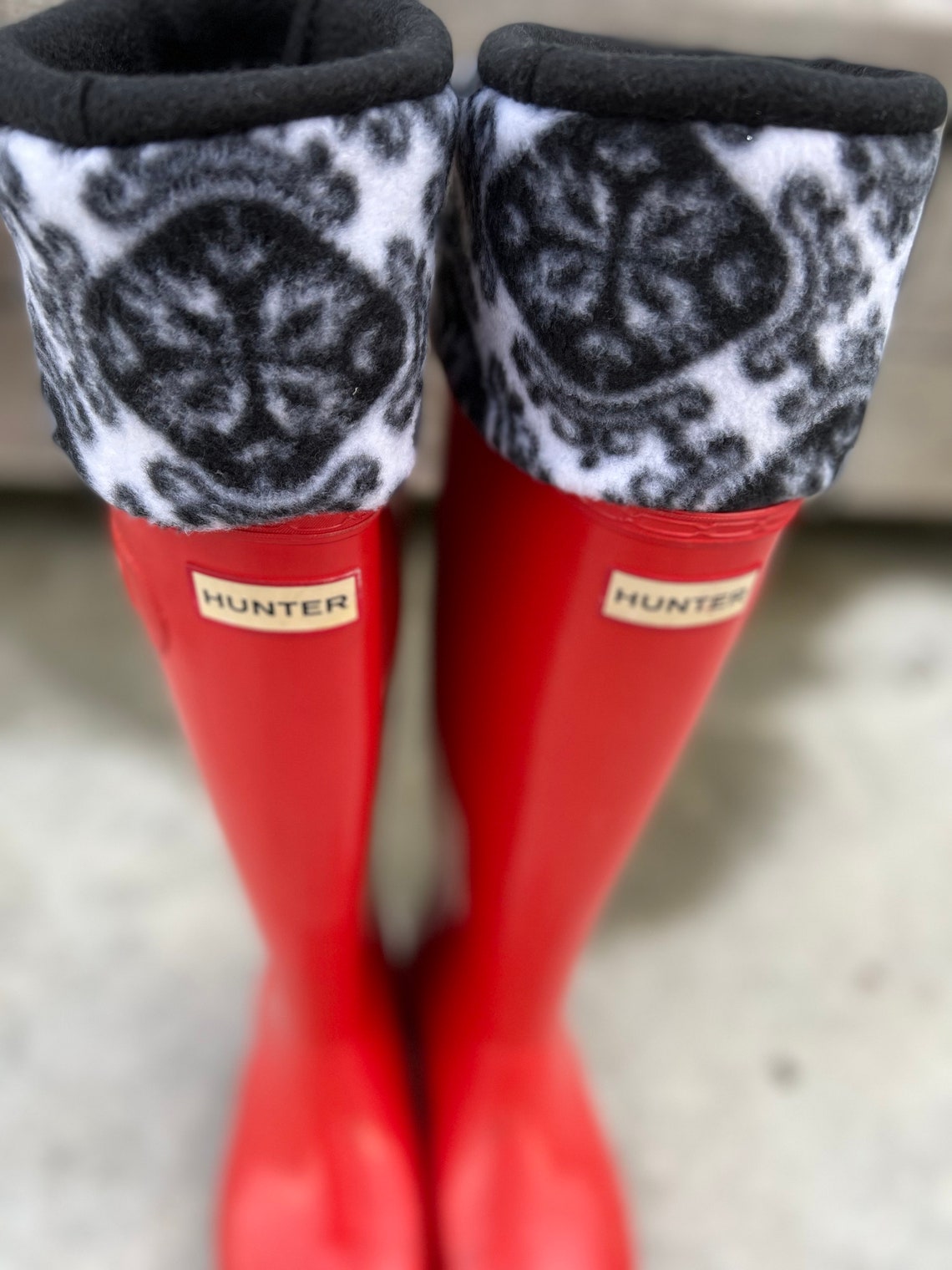 Boot Cuffs SLUGS Fleece Rain Boot Liners Socks Black & White - Etsy