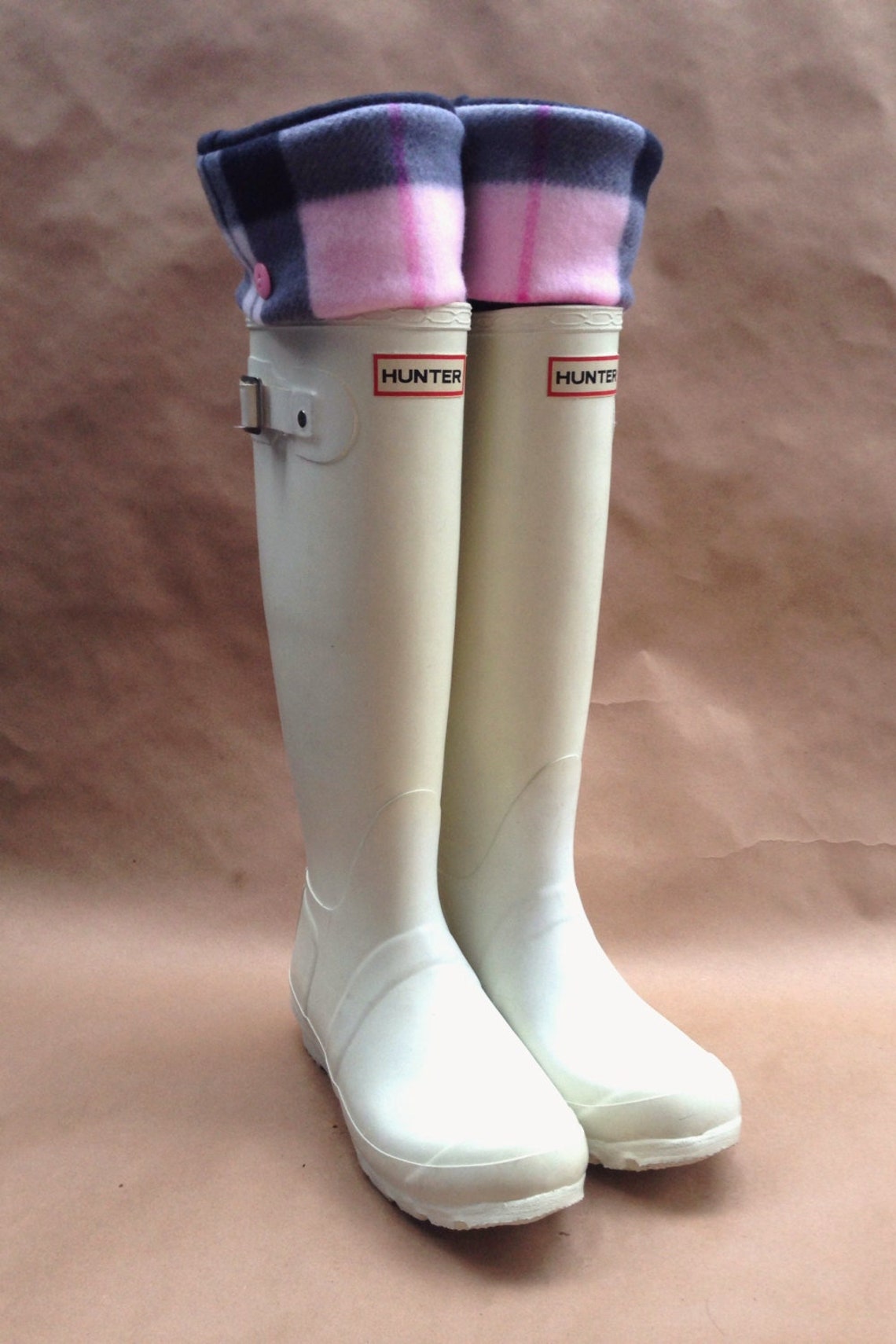 SLUGS Fleece Rain Boot Liners Black With A Pink & Black Plaid - Etsy