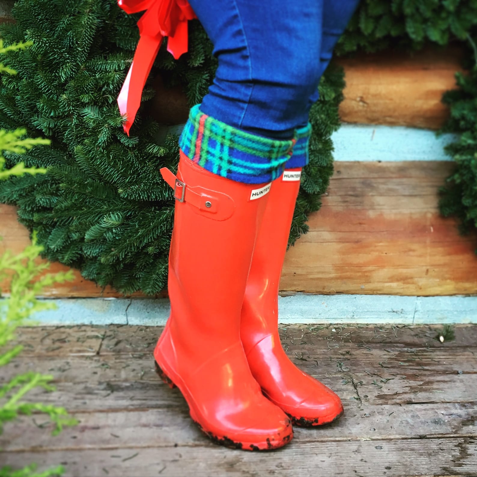 SLUGS Fleece Rain Boot Liners Gray Charcoal Black Plaid - Etsy