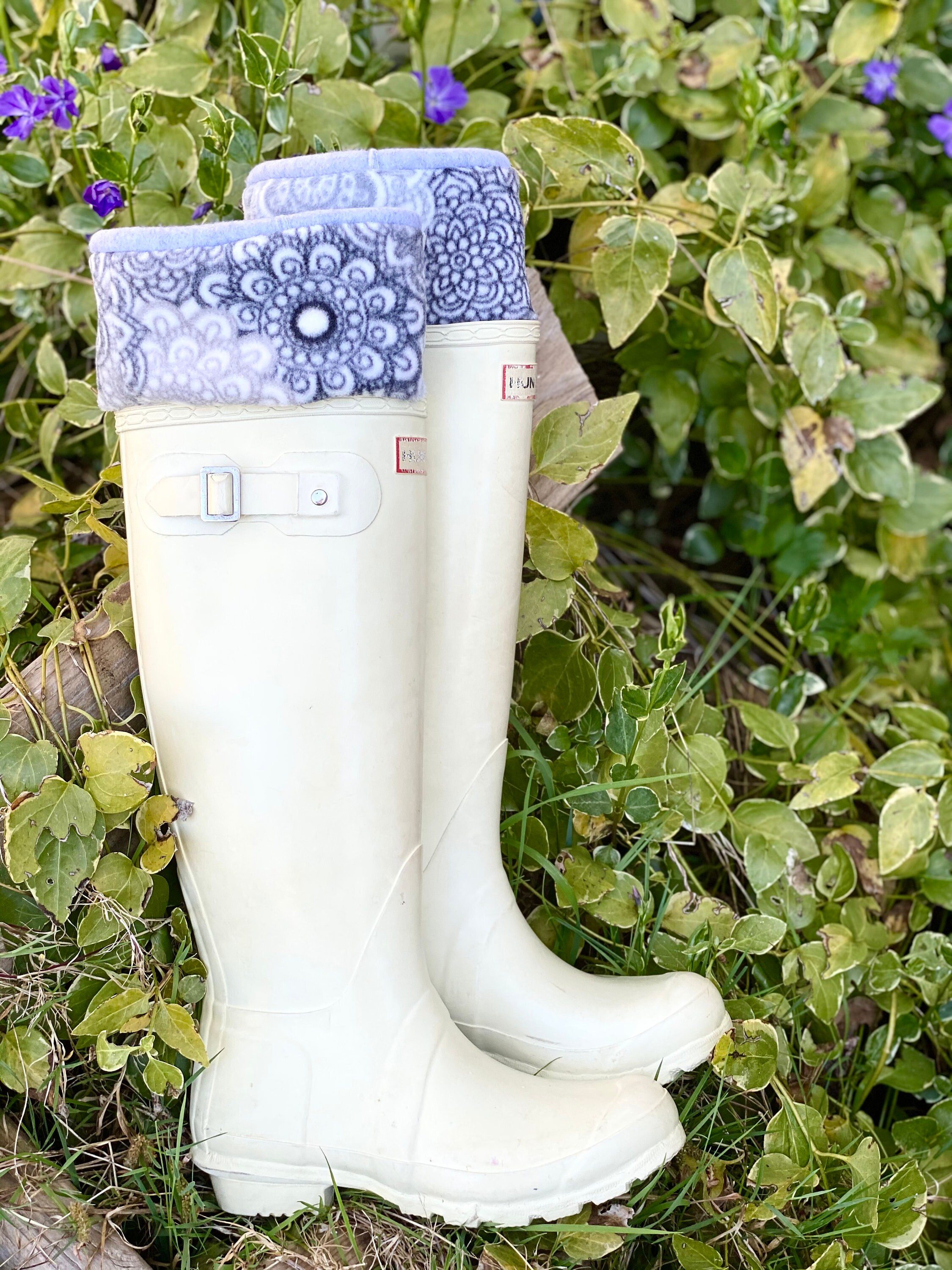 Boot Cuffs SLUGS Fleece Rain Boot Liners Socks Gray Charcoal | Etsy