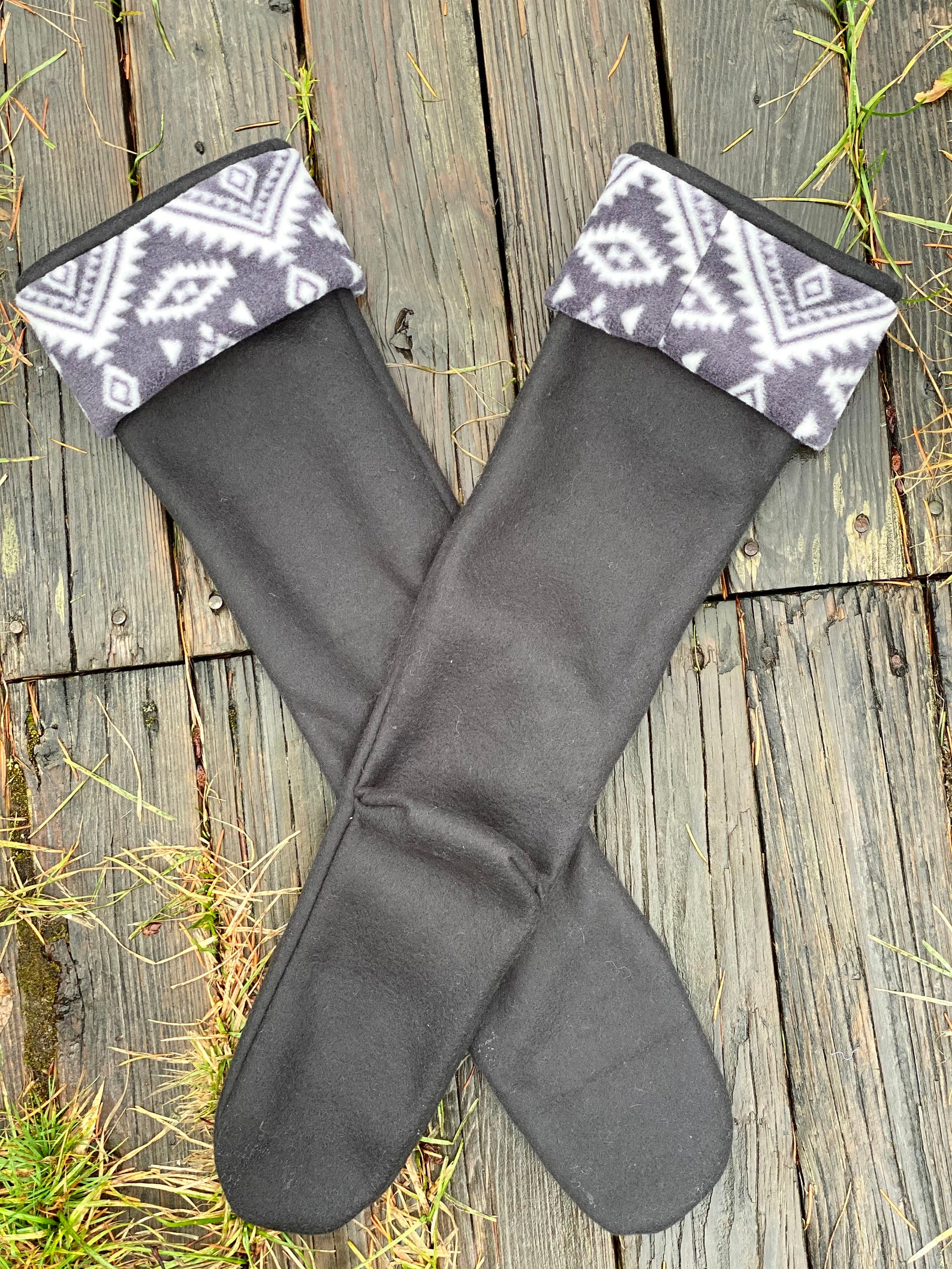 Boot Cuffs SLUGS Fleece Rain Boot Liners Socks Black With A - Etsy