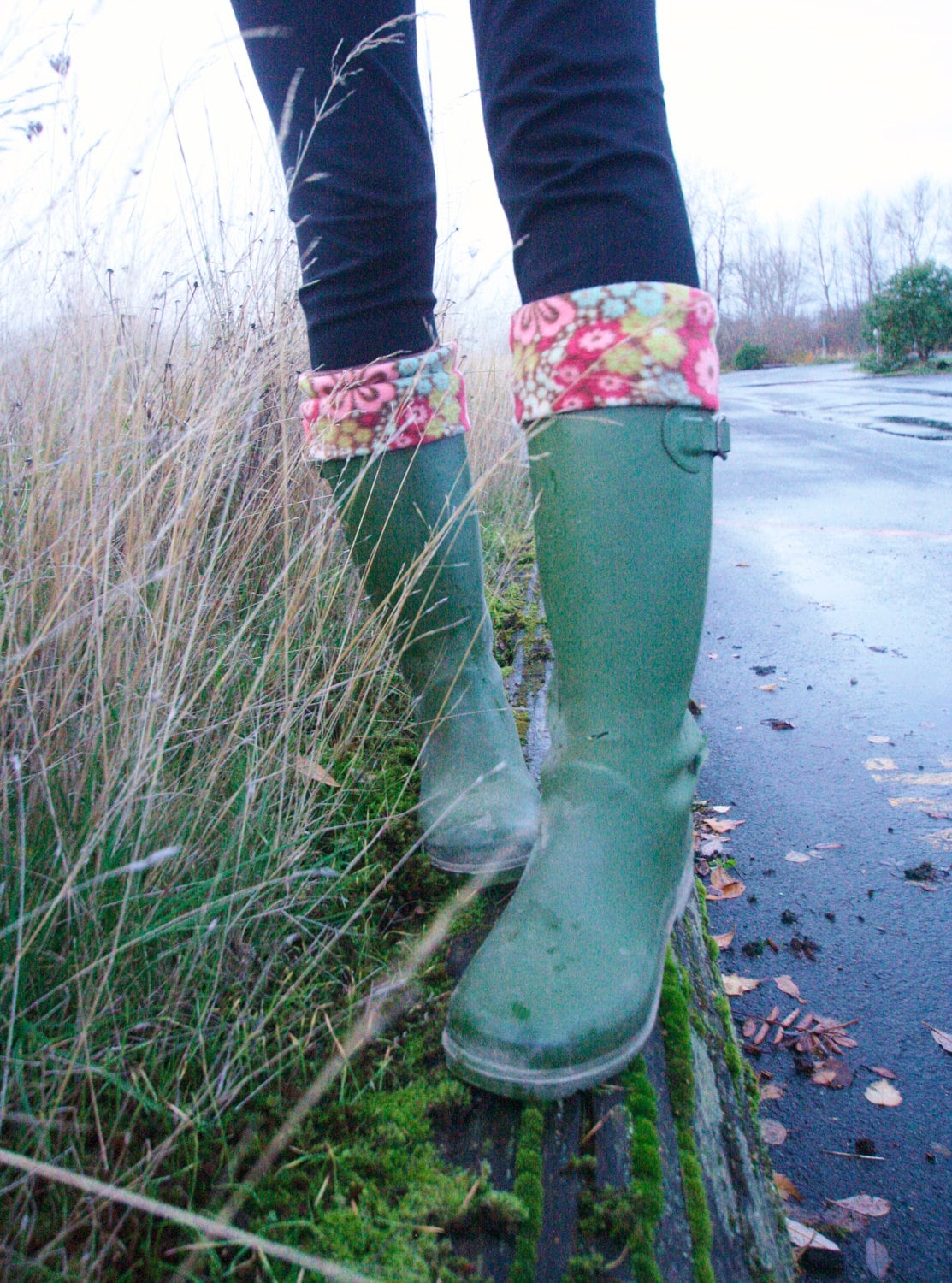 Boot Cuffs SLUGS Fleece Rain Boot Liners Socks Gray Charcoal | Etsy