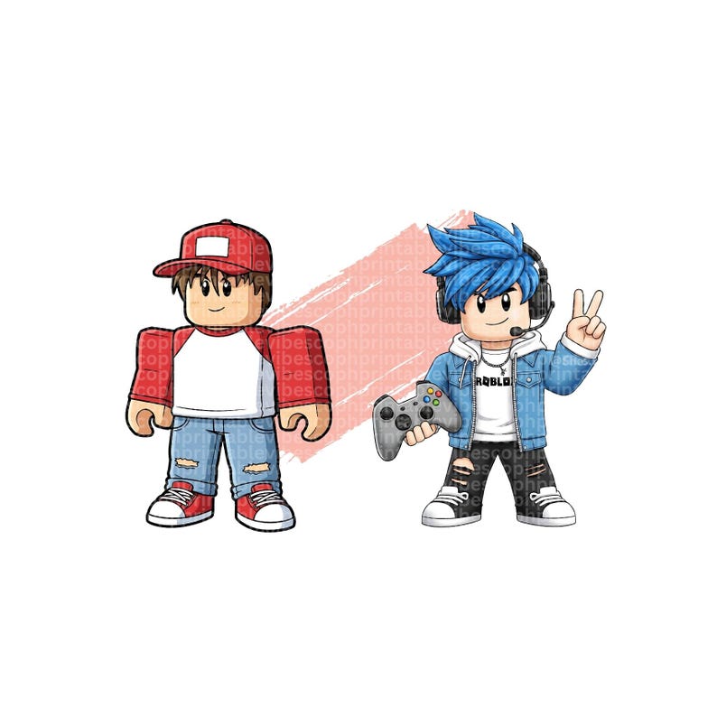 40 Blocky Game Characters Clipart: With Anime Avatars PNG (digital ...