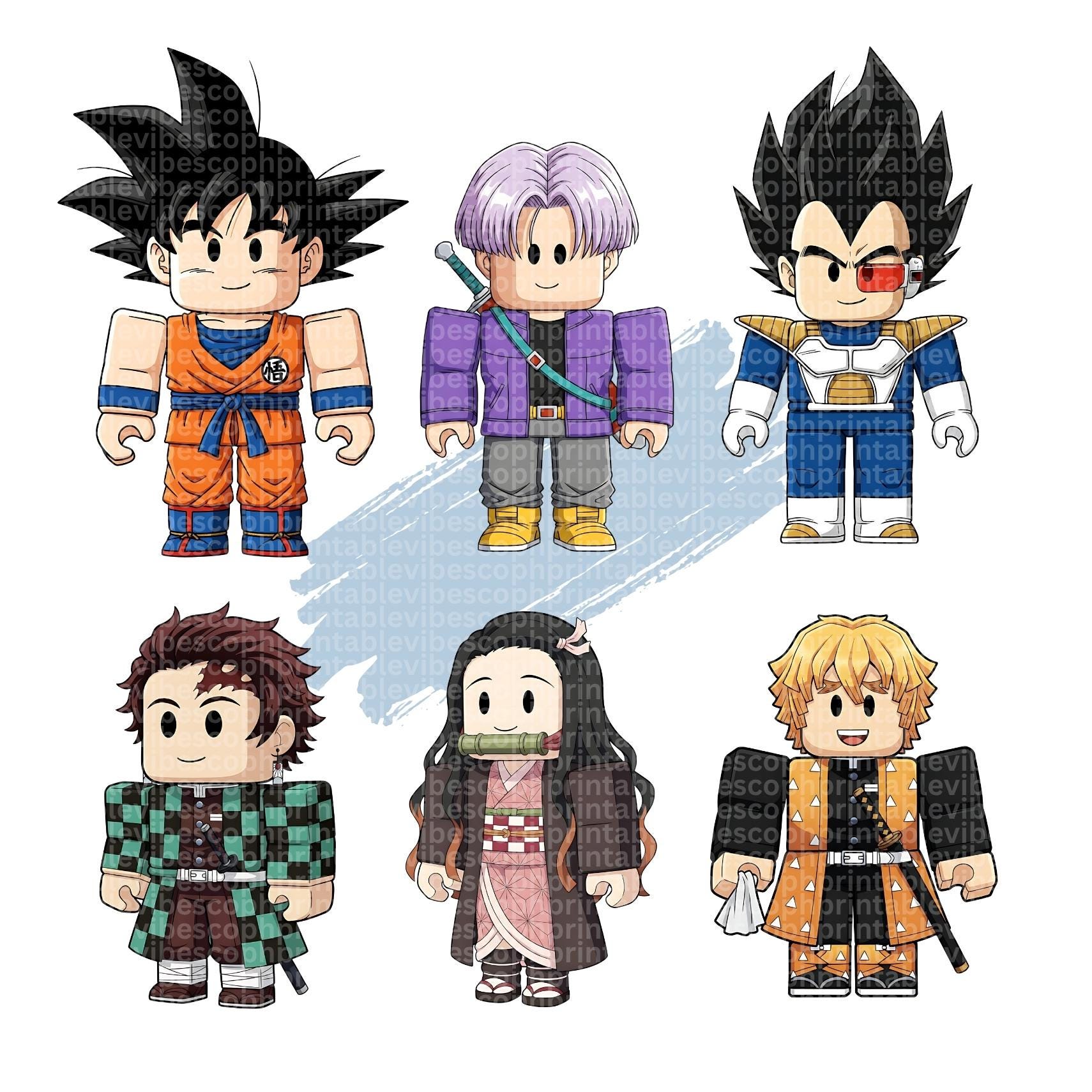 40 Blocky Game Characters Clipart: With Anime Avatars PNG (digital ...