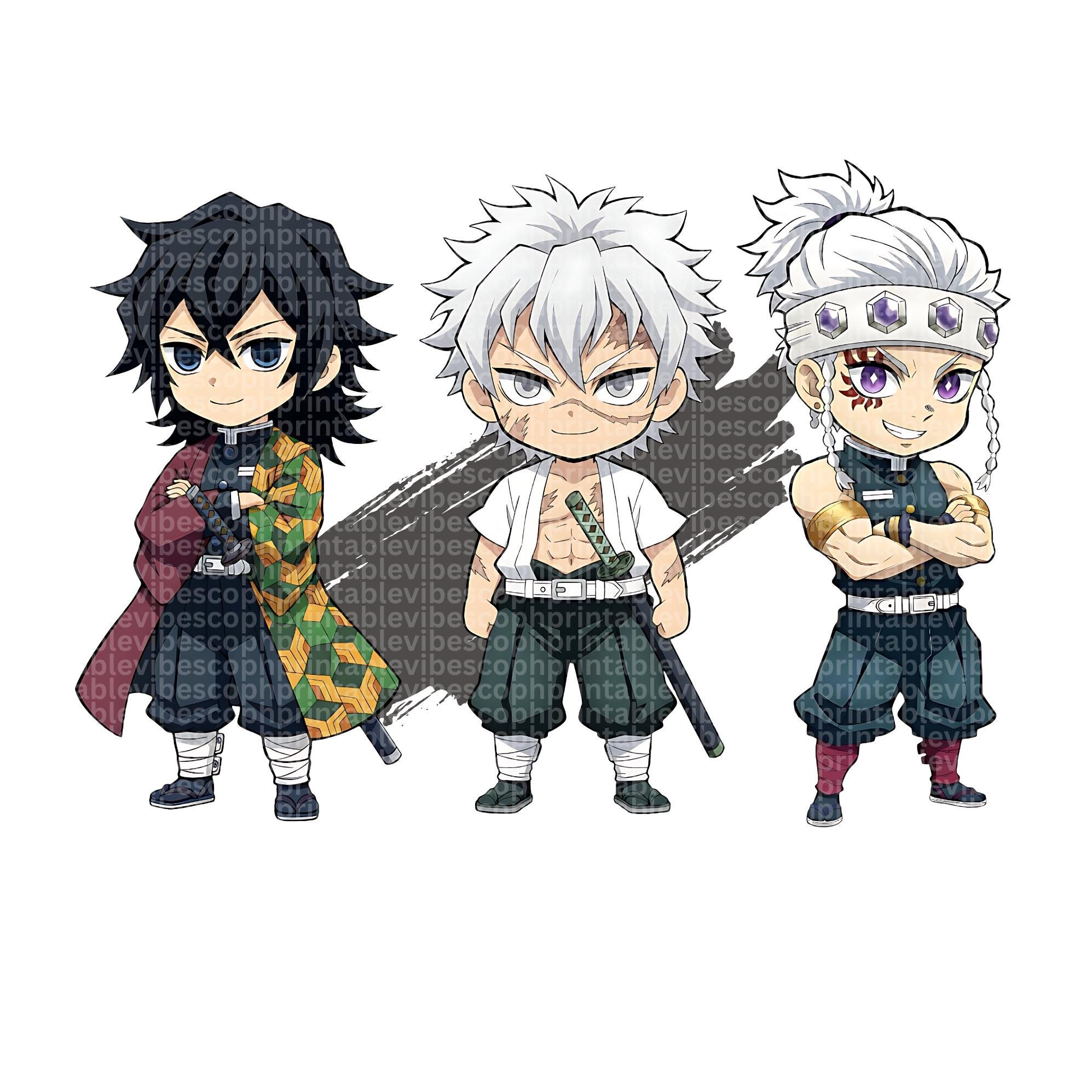 Hashira Squad Clipart Bundle: 9 Chibi Anime Characters (digital ...