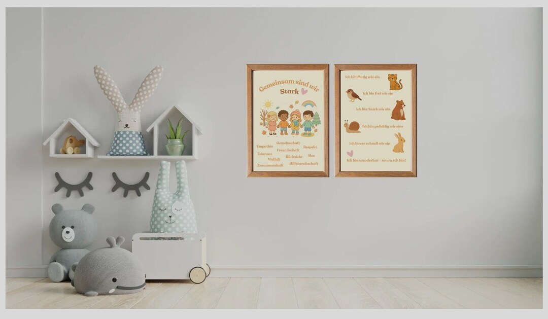 Children's Poster Set "together We Are Strong" + "i Am Wonderful ...