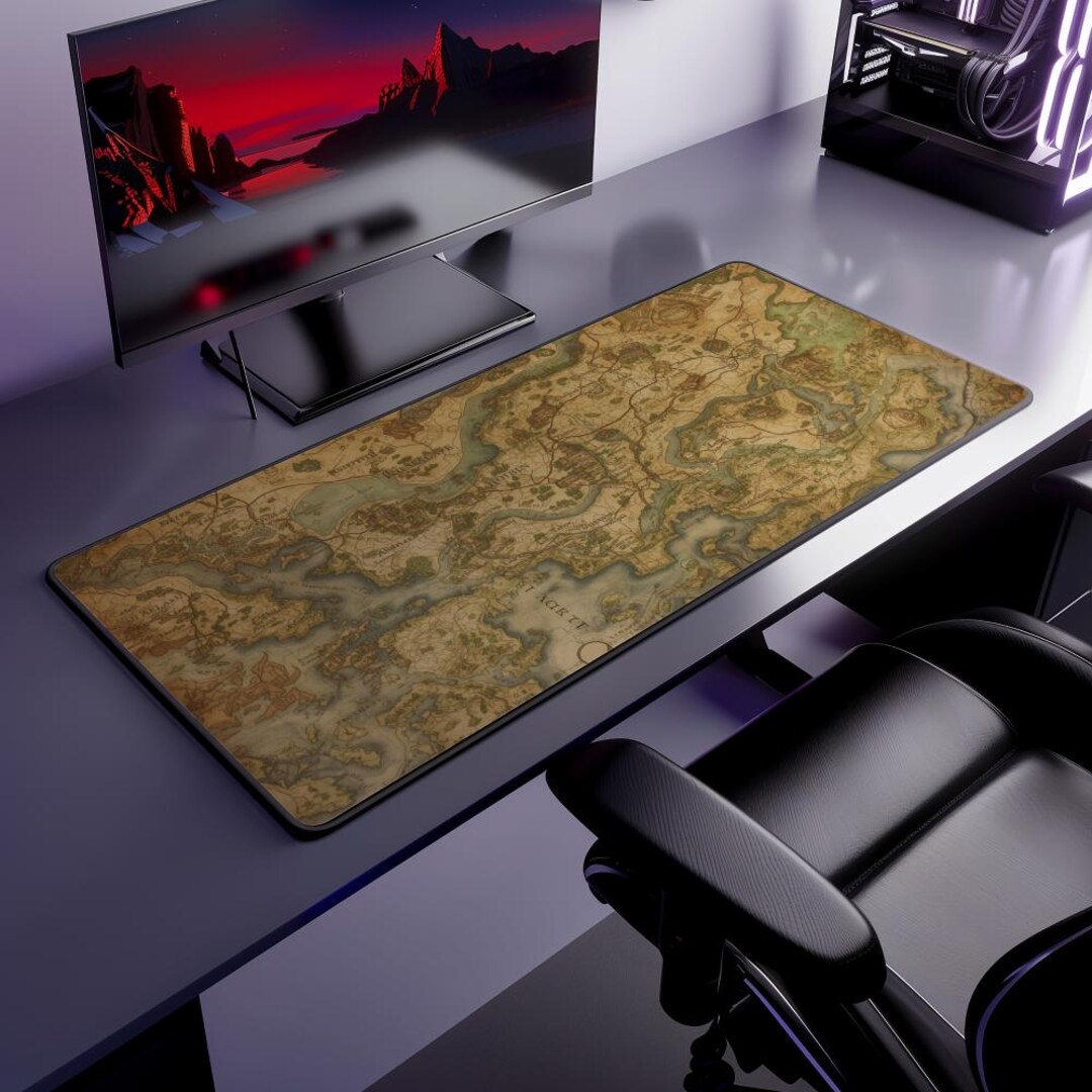 Runescape Unknown Continent Map Desk Mat, Fantasy Game World Map ...