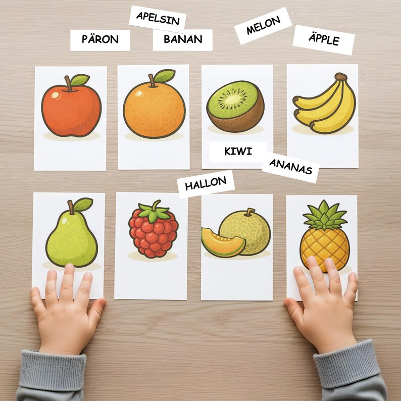 Fruits – Swedish Flashcards and Posters | Preschool Language Learning ...