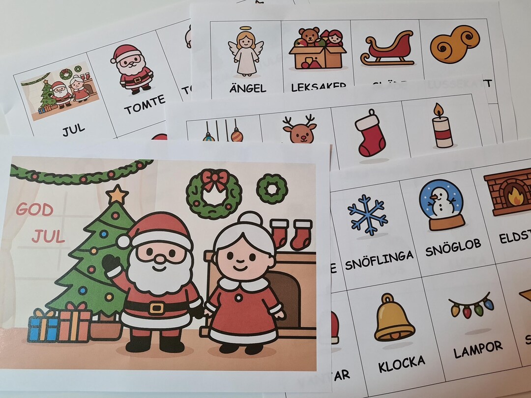 Swedish Christmas Flashcards | Jul Bilderkort | Swedish Vocabulary ...