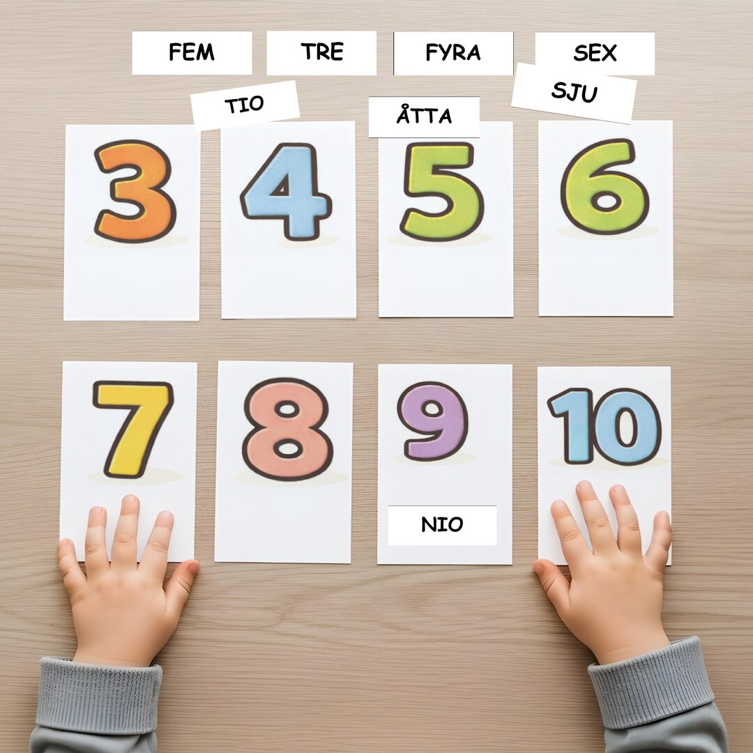 Numbers – Swedish Number Flashcards | Preschool and Language Learning ...