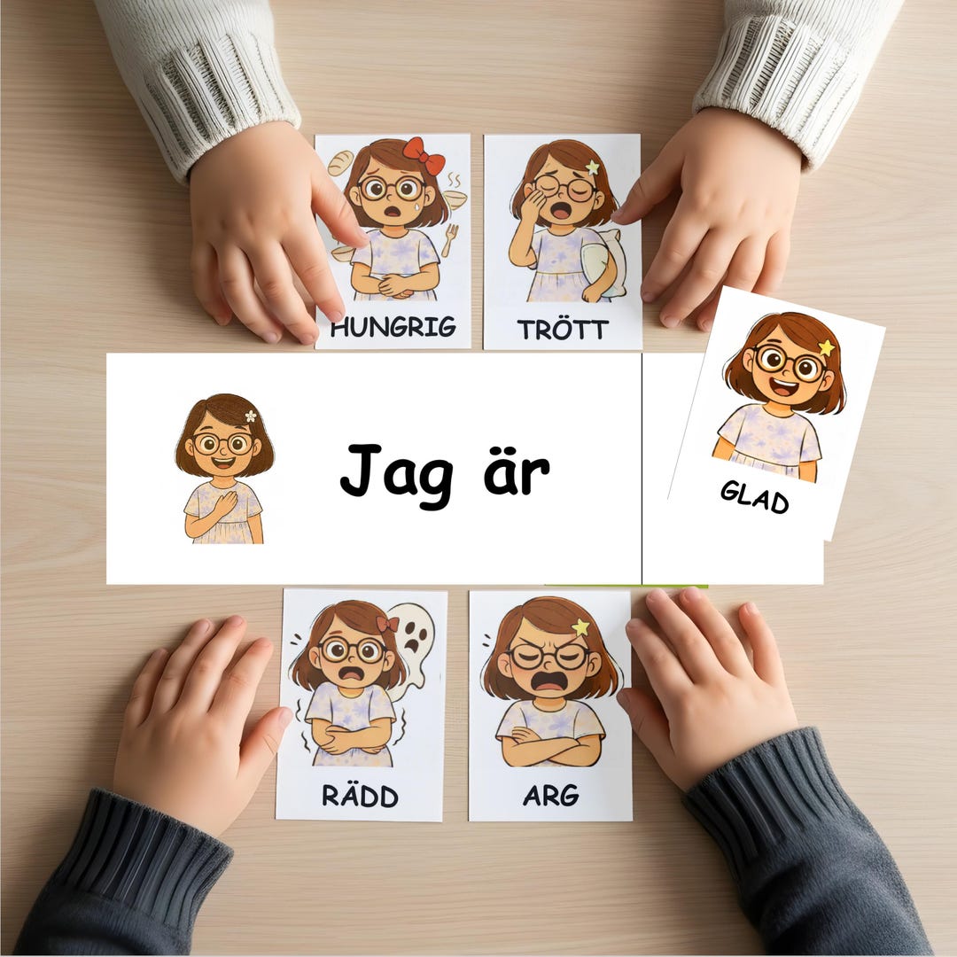 Feelings & Emotions – Swedish Flashcards | Preschool and Language ...