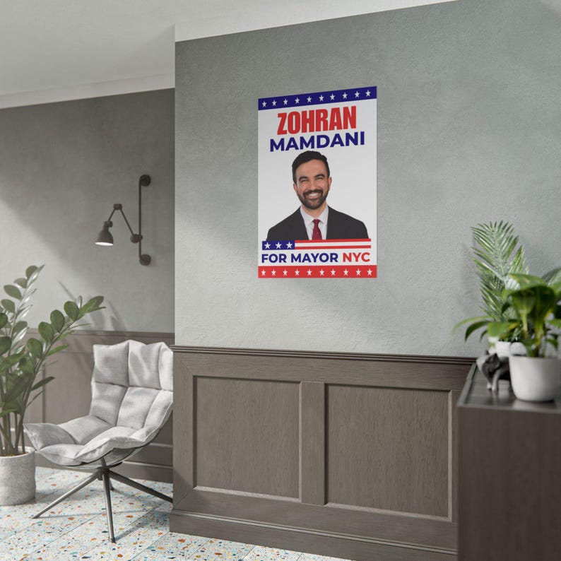 Zohran Mamdani for Mayor Poster Retro Political NYC Campaign Sign Wall ...