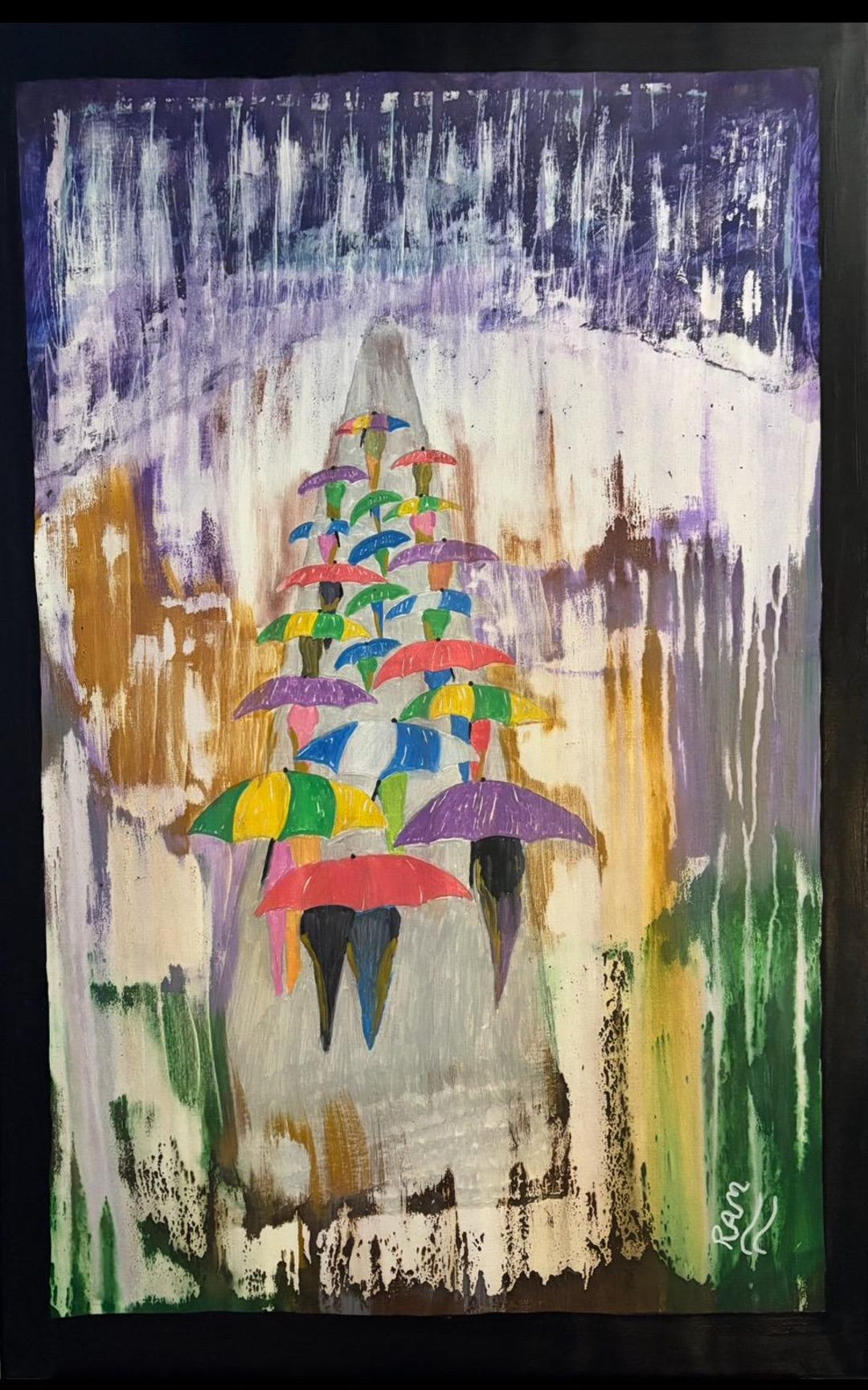 Find Art Acrylic Painting by RAM “rainy Day Chaos 26“ X 40“ - Etsy