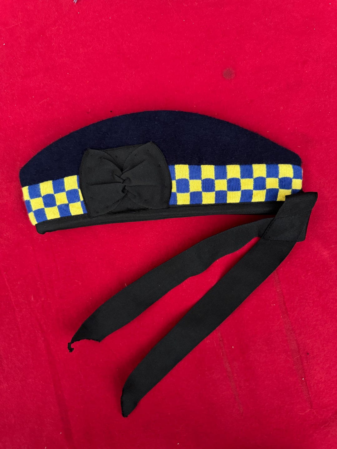 Scottish Piper Blue and Yellow Diced Glengarry Cap Kilt Hat 100% Navy ...