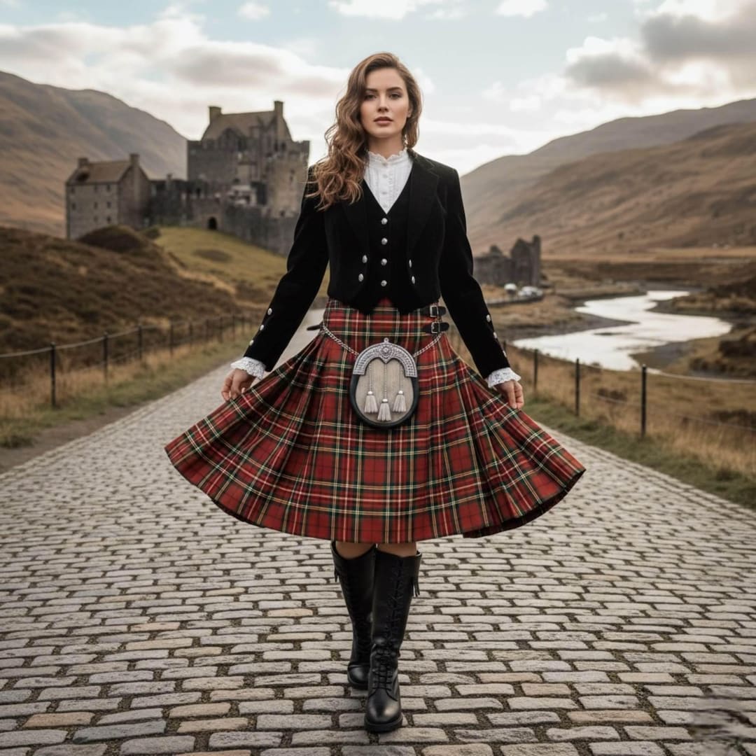 Scottish Ladies Tartan Kilt Skirt Scottish Highland Tartan Skirt in ...