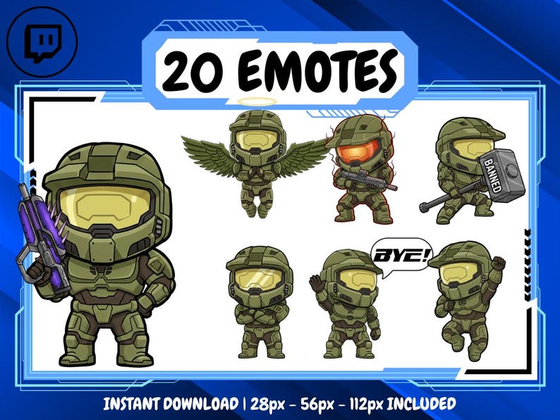 20 Halo Emote Pack, High-resolution Twitch Emotes, Discord Emotes ...