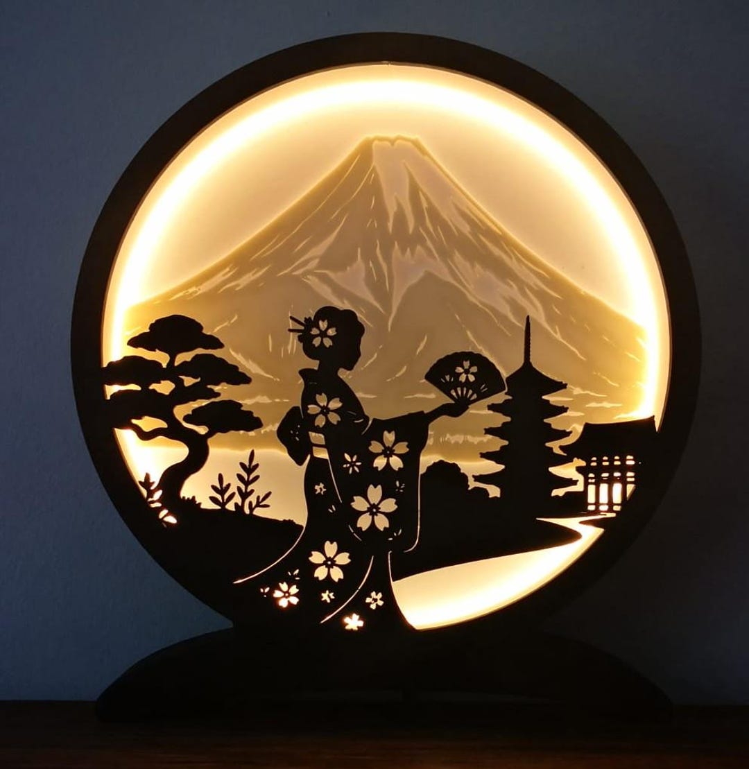Japanese Style Geisha Lamp - Etsy
