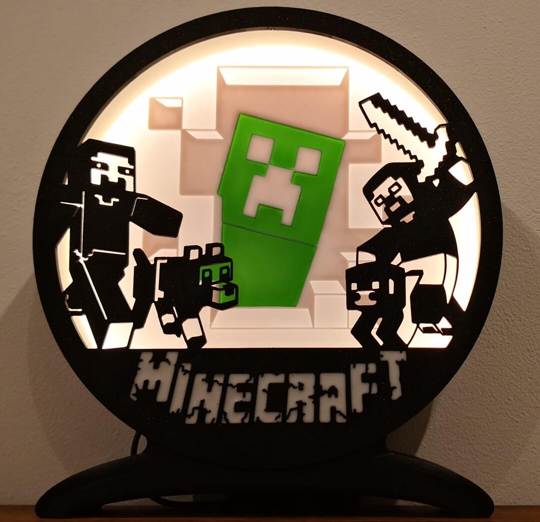 Minecraft Lamp – Creeper & Blocks - Etsy