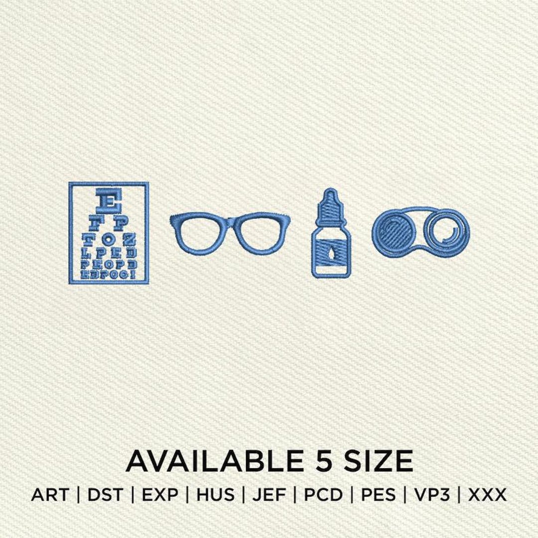 Optometrist Embroidery Design Bundle, Eye Doctor Stitch File Set ...