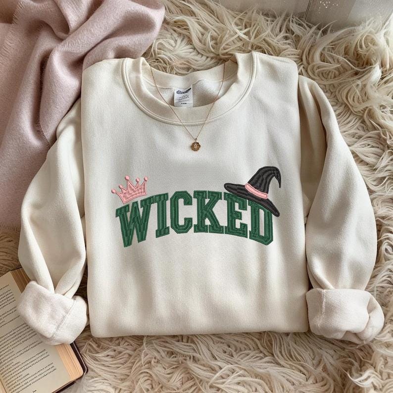 Wicked Word Embroidery Design,witch Hat Crown Lettering Machine ...