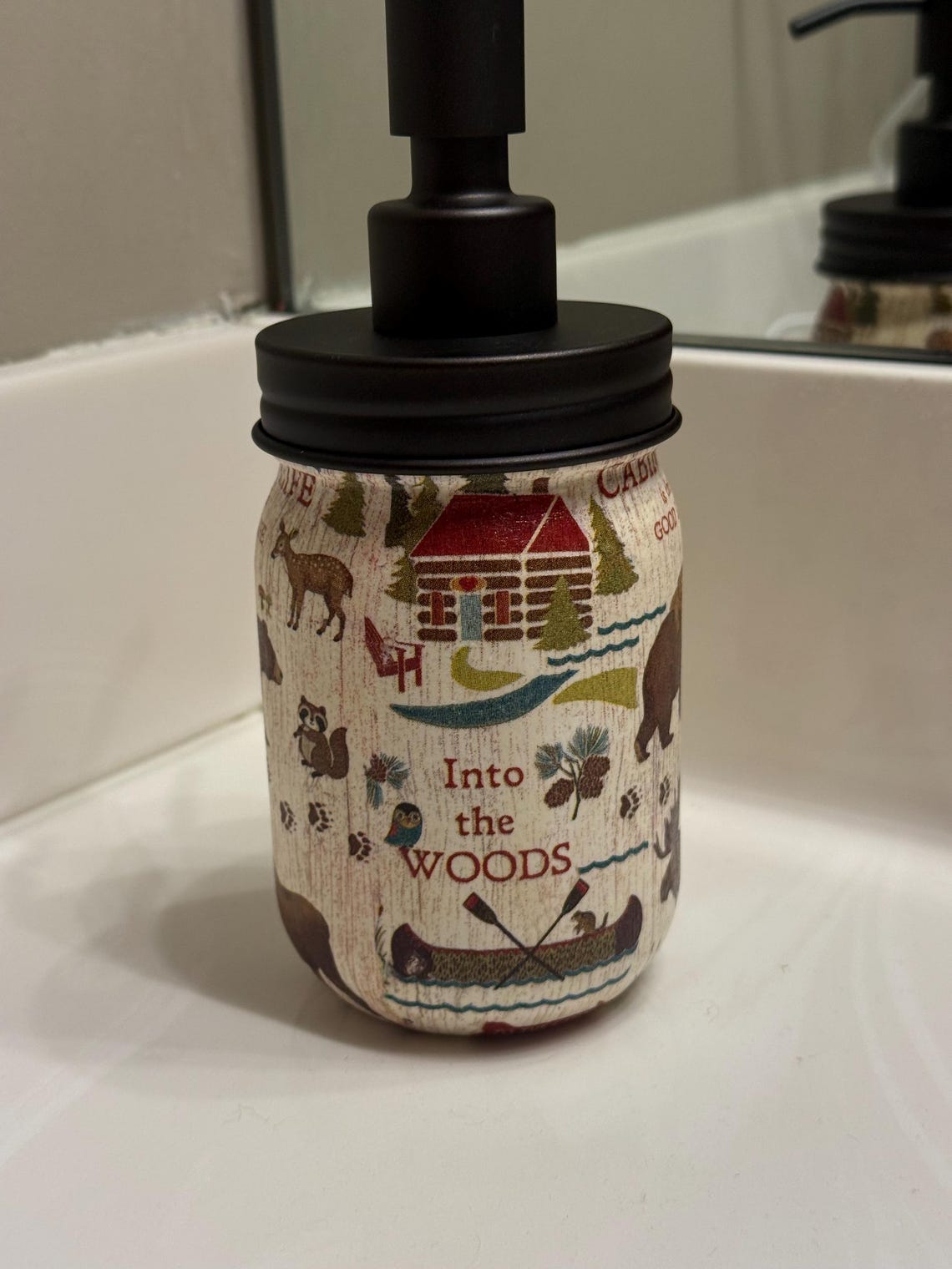 Cabin Life Soap or Lotion Dispenser – Handcrafted Mason Jar With Pump ...
