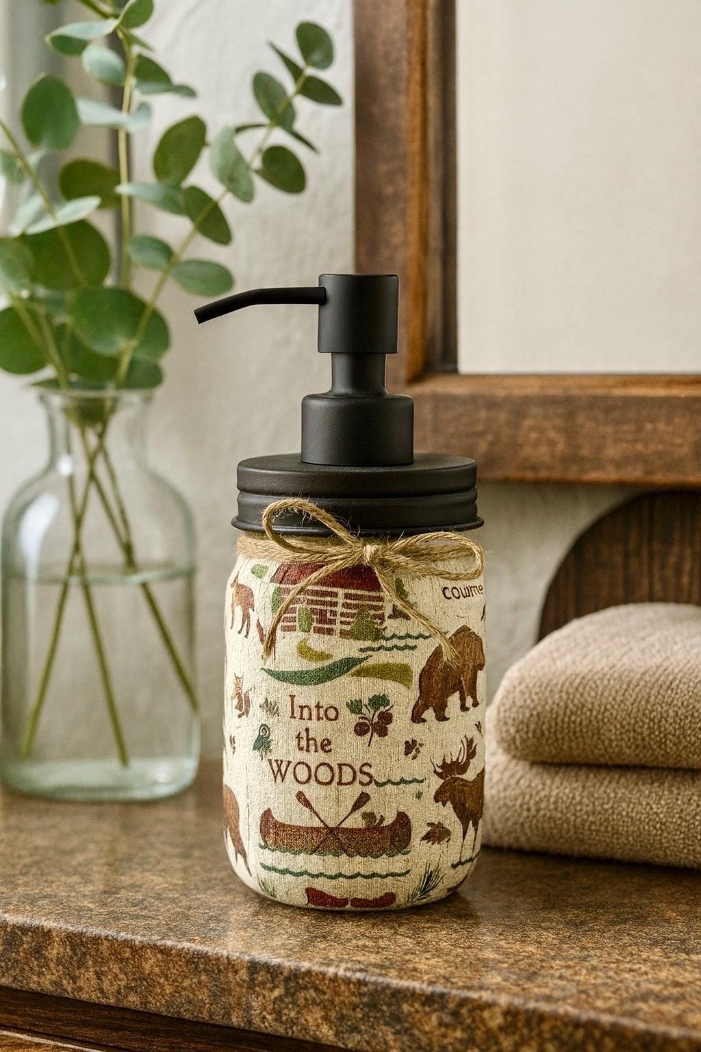 Cabin Life Soap or Lotion Dispenser – Handcrafted Mason Jar With Pump ...