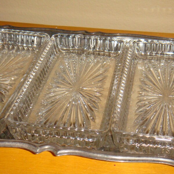 Glass Relish Tray - Etsy