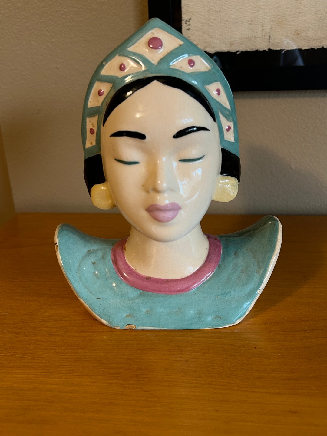 Vintage Marti of Hollywood Head Vase Polynesian Woman California ...