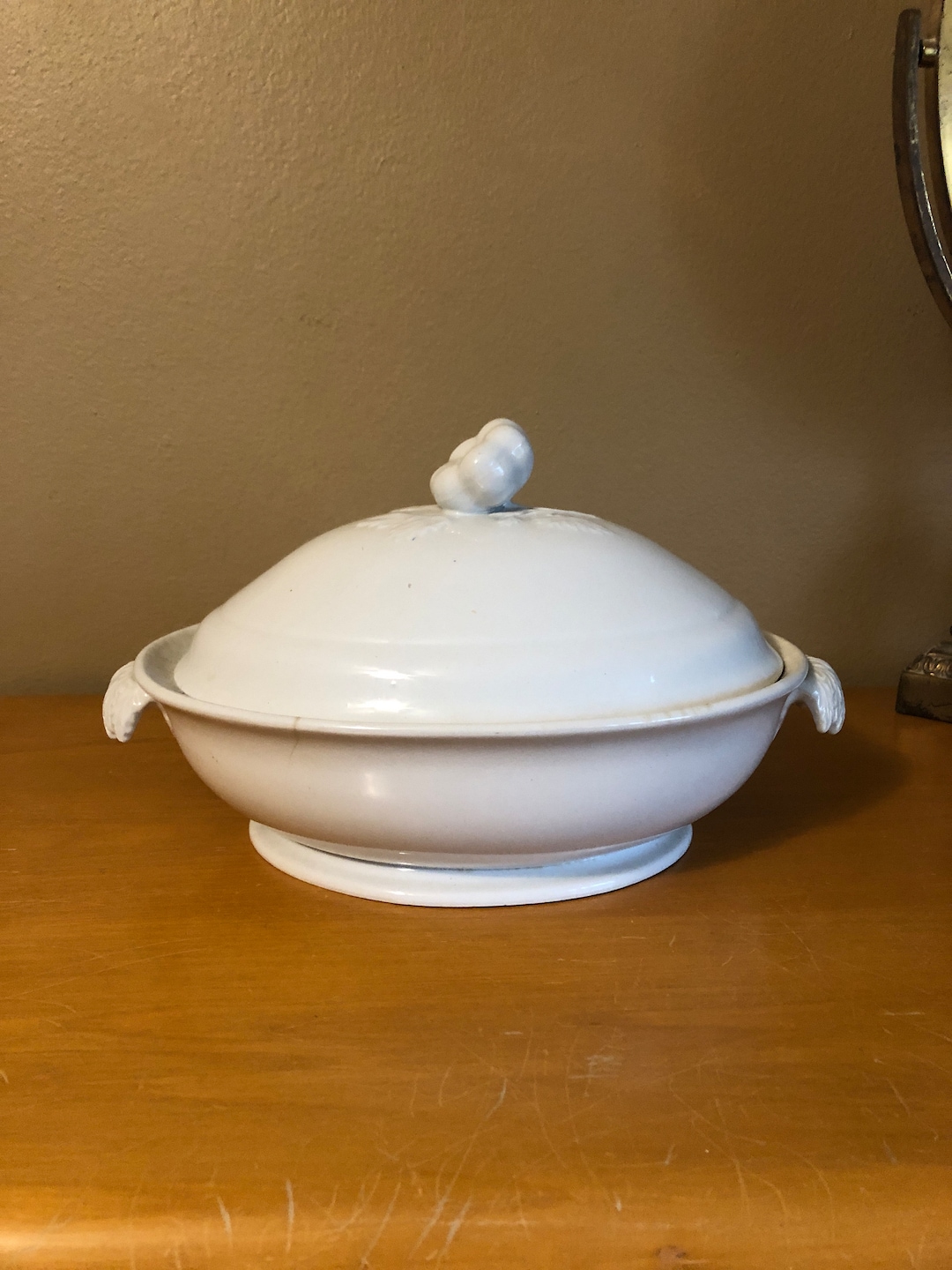 Antique James Edwards White Ironstone Dalehall Covered Dish Tureen ...