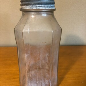 Vintage Glass Canning Jar Octagonal Shape Metal Lid With Milk Glass ...
