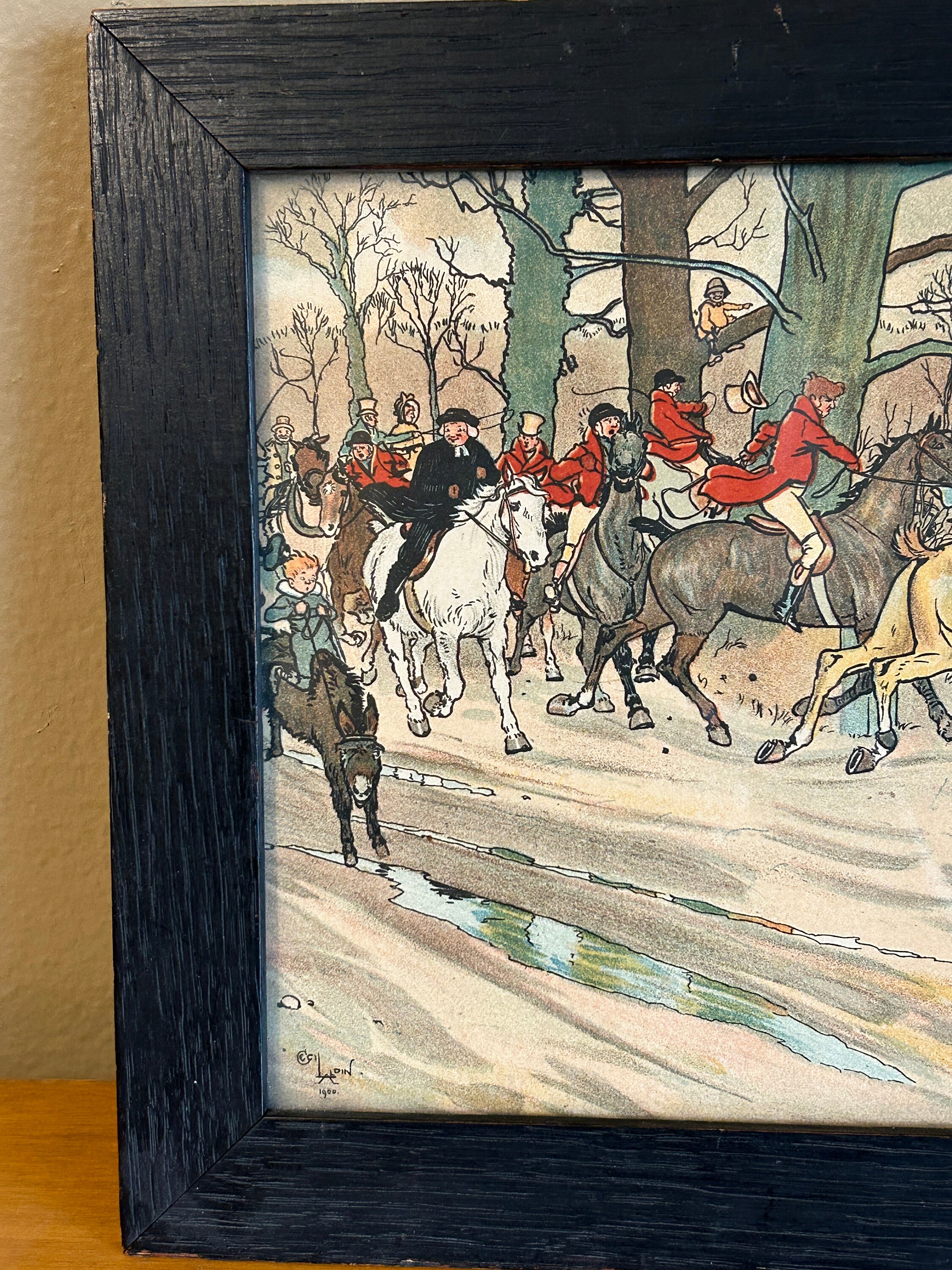 Vintage Cecil Aldin Print the Fallowfield Hunt: the Death Fox Hunt ...