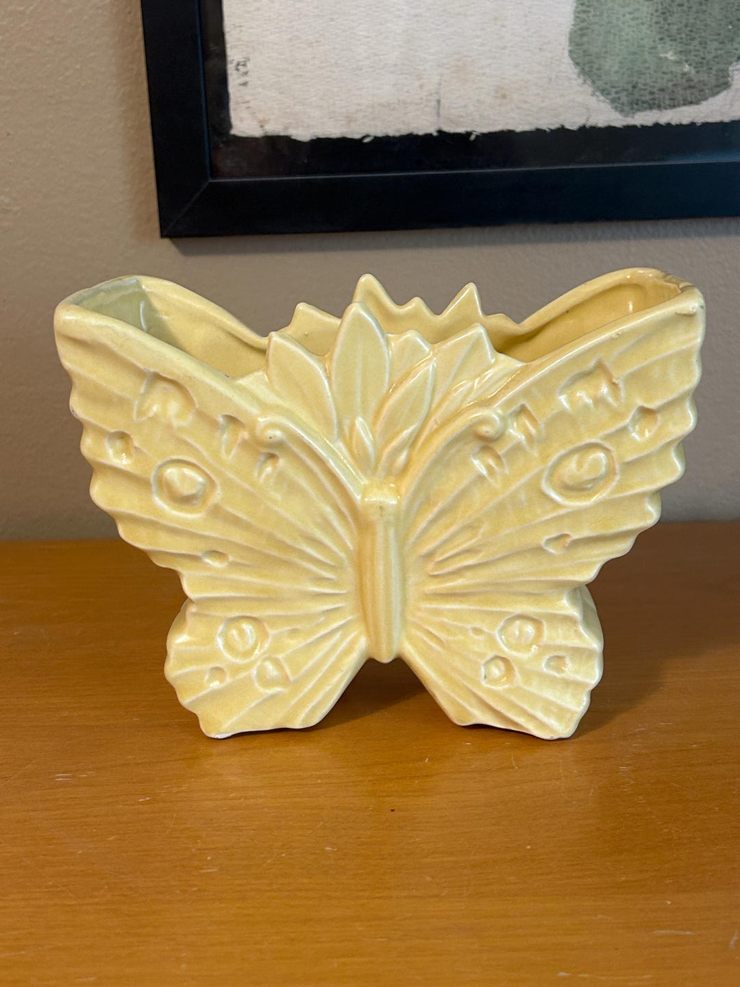 Vintage Nelson Mccoy Butterfly Planter Vase Yellow Pottery 1940 - Etsy