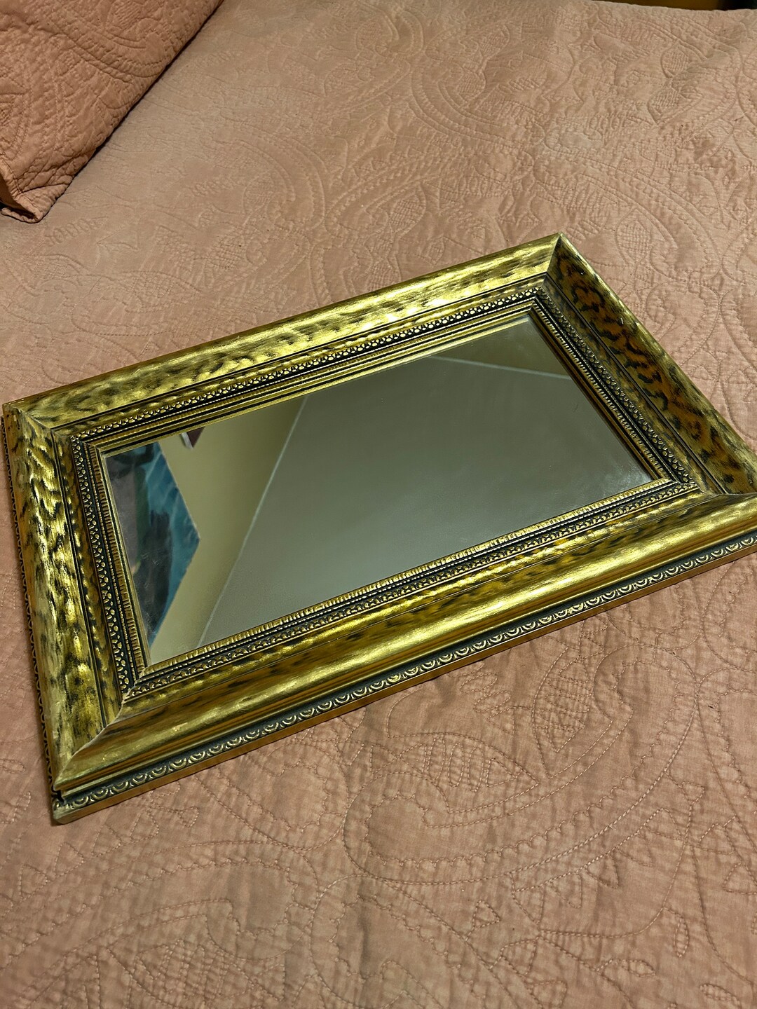 Vintage Gold Wall Mirror Rectangular Shape - Etsy