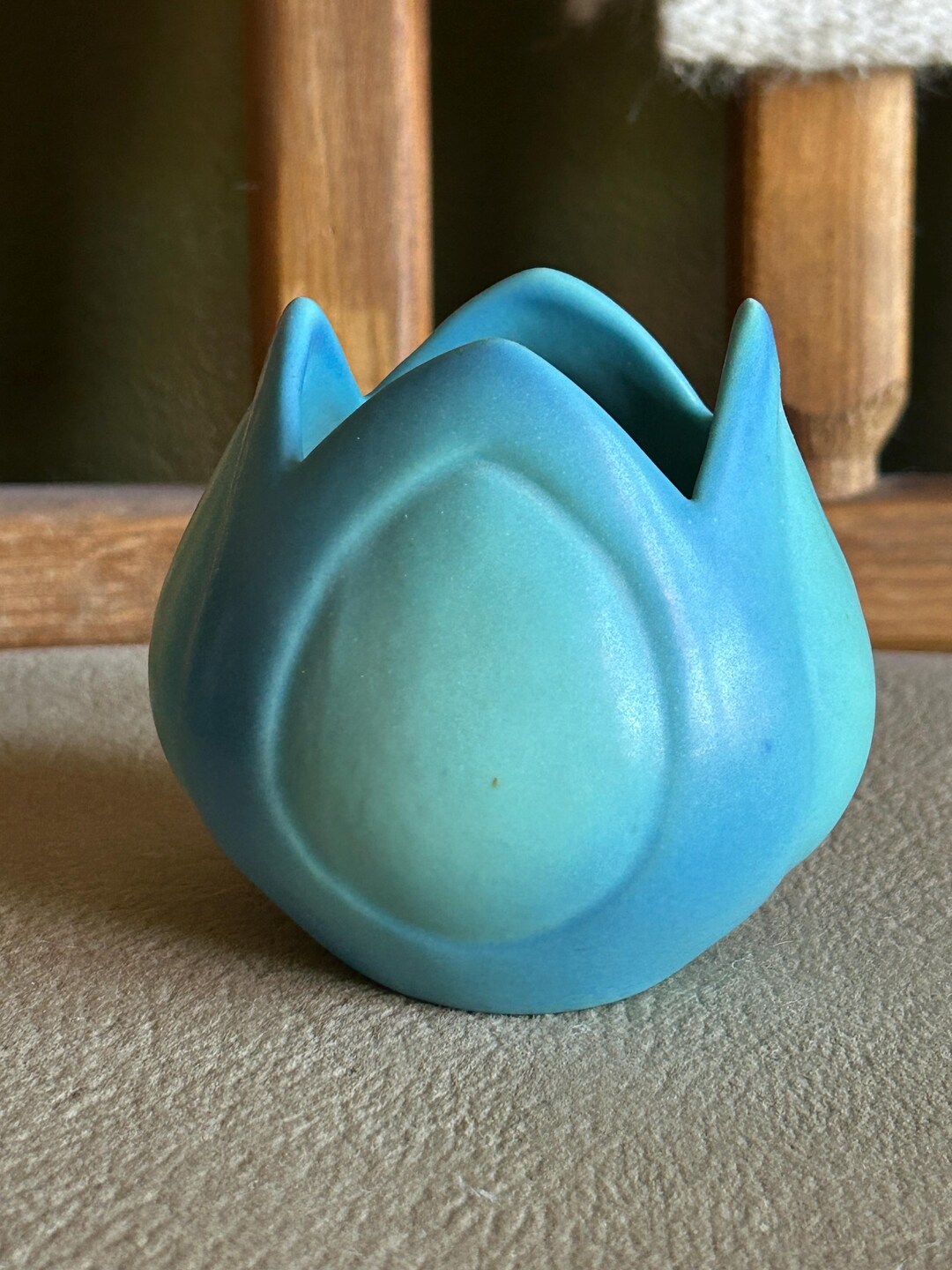 Vintage Van Briggle Small Tulip Vase Two-tone Turquoise/blue 3 1/2 ...