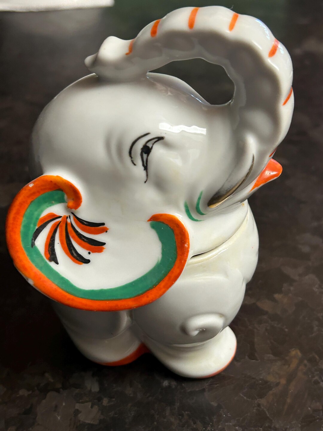 Vintage Elephant Jar Container Japan Takito Hand Painted - Etsy