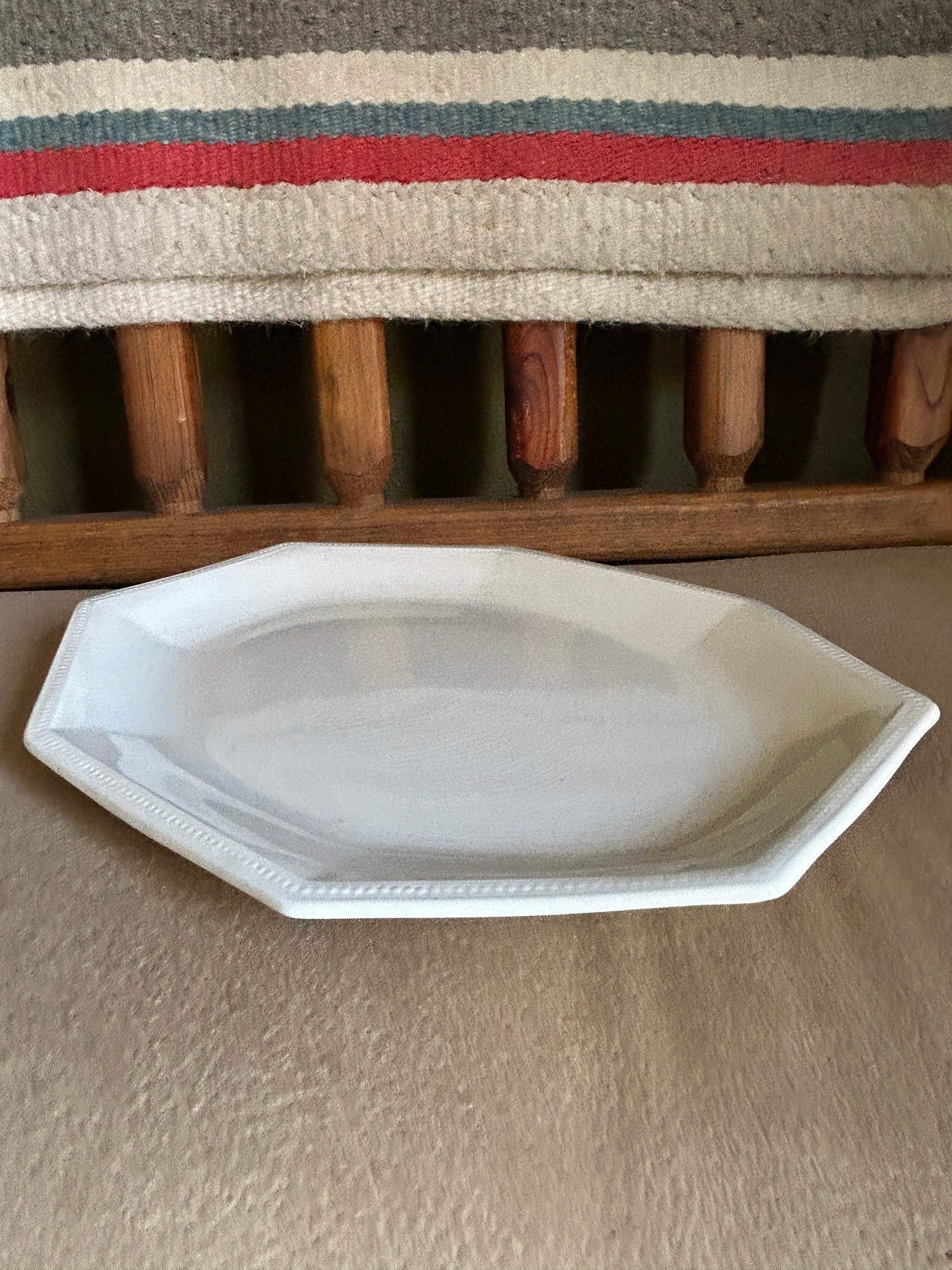 Vintage Ironstone Octagonal Platter Johnson Brothers Heritage White ...
