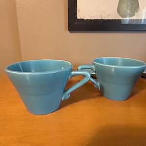 Vintage Turquoise Cups + Saucers Set of 3 Banding - Etsy